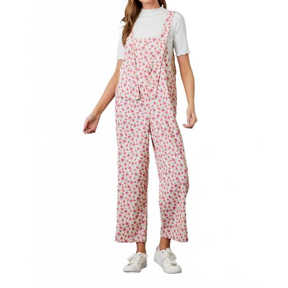Polagram | Jeans | New Polagram Corduroy Cutie Floral Overalls In Cream ...